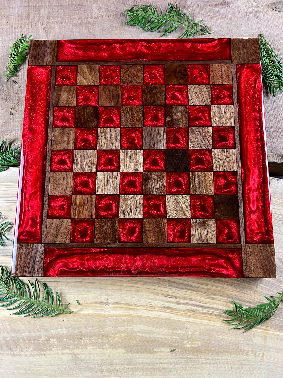 Red Lava Black Walnut Chess Board (Glass Chess Set Included) | Southern ...