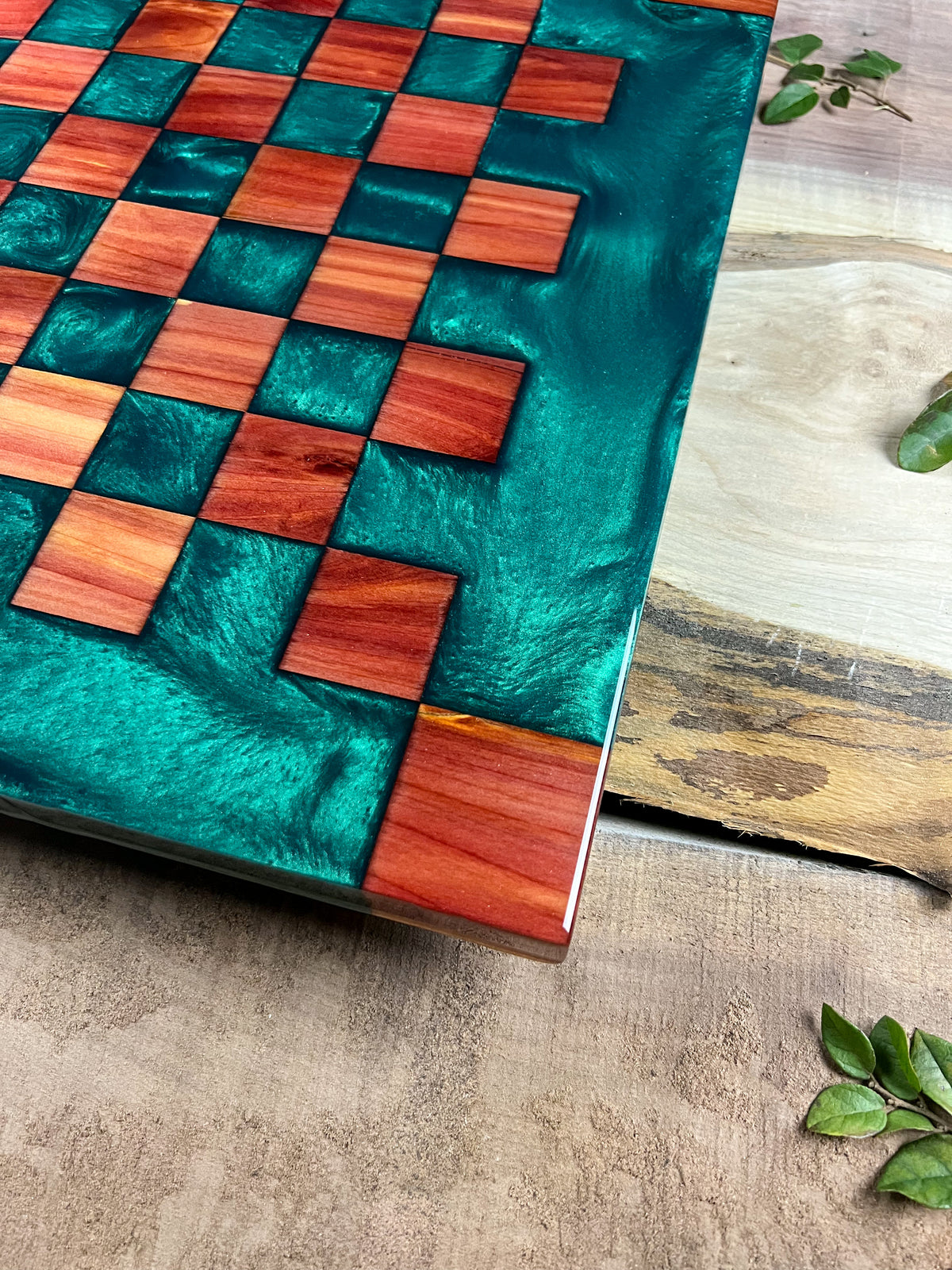 Aromatic Cedar Emerald Green Chess Board | Southern River Tables